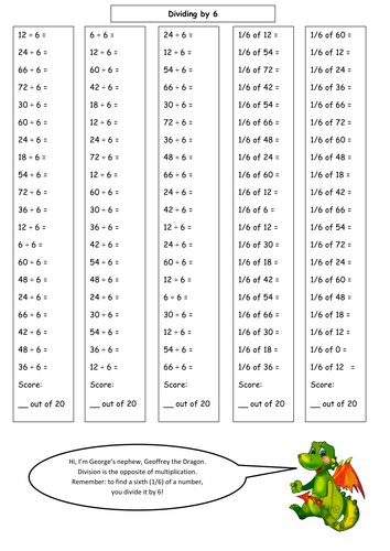 6 Times Tables Revision Sheets | Teaching Resources