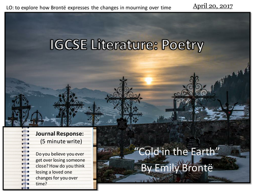 "Cold in the Earth" (or "Remembrance") by Emily Bronte (IGCSE ...