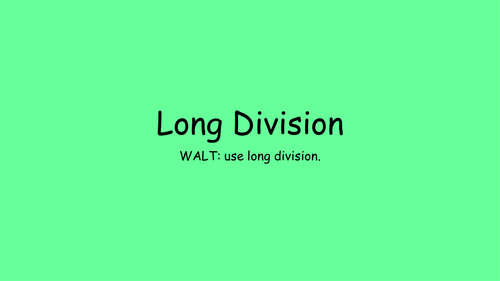 Long Division Powerpoint and Activity | Teaching Resources