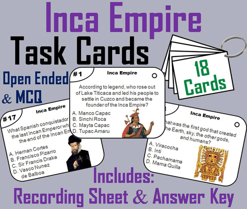 Inca Empire Task Cards | Teaching Resources