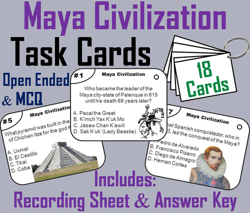 Maya Civilization Task Cards | Teaching Resources