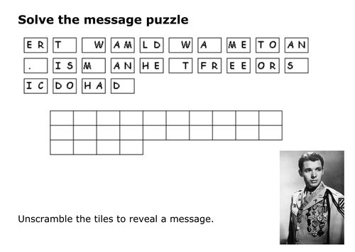Solve the message puzzle from Audie Murphy | Teaching Resources