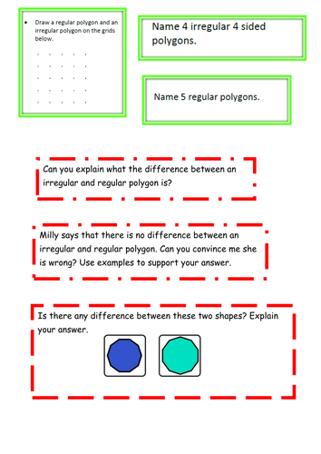 To identify regular and irregular polygons. | Teaching Resources