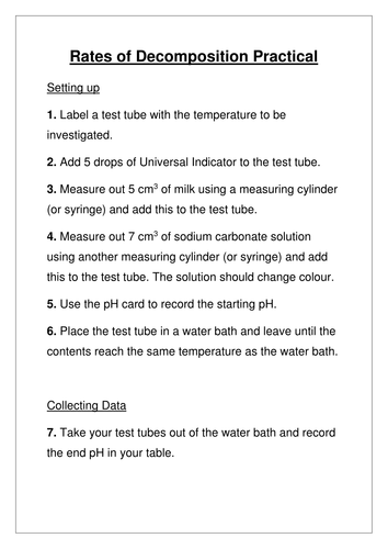 Rates of Decomposition | Teaching Resources