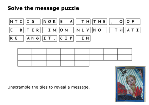Solve the message puzzle from Alfred Hitchcock | Teaching Resources