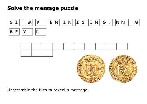 Solve the message puzzle from Mary Queen of Scots | Teaching Resources