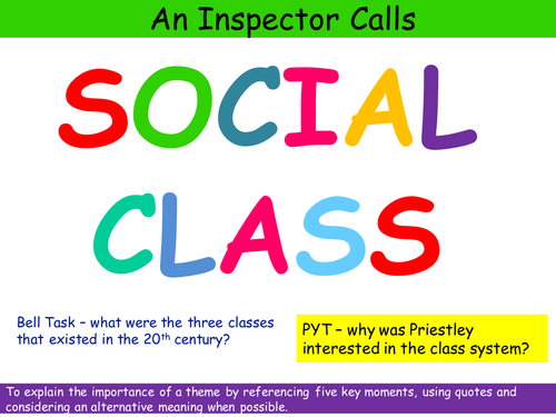 An Inspector Calls Social Class Theme | Teaching Resources An Inspector Calls Social Class Theme | Teaching Resources
