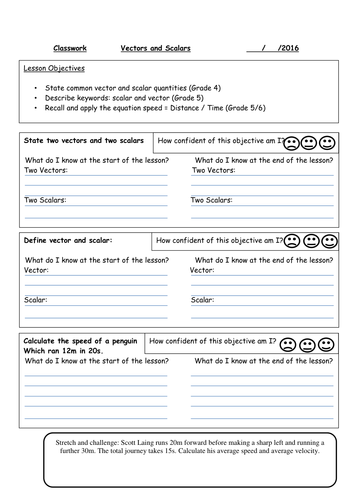 Scalars and Vectors | Teaching Resources