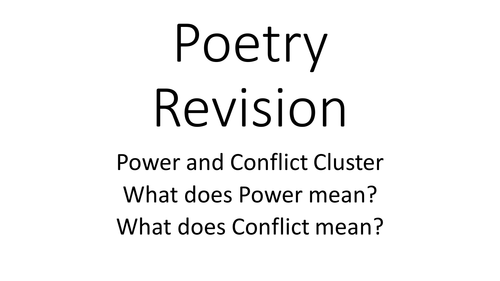 AQA Poetry Power and Conflict Cluster REVISION ppt | Teaching Resources