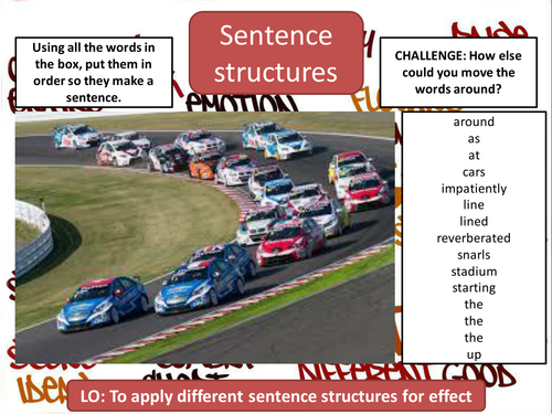 AQA GCSE English Language Paper 1 Question 5 Sentence Structures | Teaching Resources
