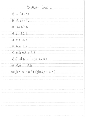 Boolean Algebra Simplication Worksheets by dsmith00 - Teaching ...