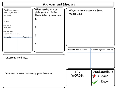 microbes and disease revision mind map | Teaching Resources