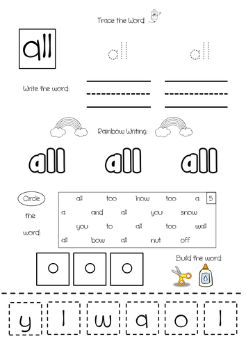Phase 3 Sight Word Spelling Practice | Teaching Resources