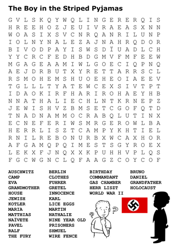 The Boy in the Striped Pyjamas Word Search | Teaching Resources