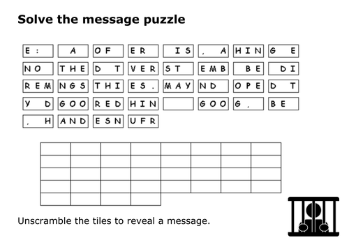 Solve the message puzzle from the Shawshank Redemption | Teaching Resources
