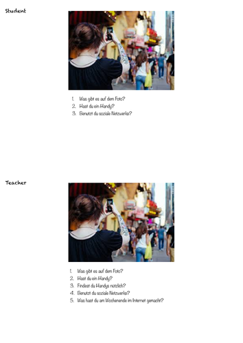 new GCSE style photo card - Technology and Social Media - German ...