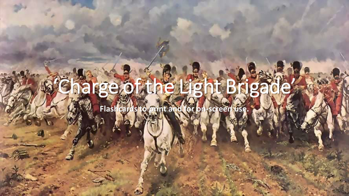 Charge of the Light Brigade Quote flashcards: For Print and Onscreen ...