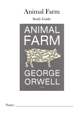 Independent Study Guide - Animal Farm | Teaching Resources