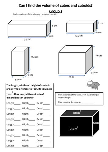 Primary geometry and measures teaching resources: 3D - Volume, surface ...