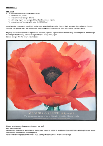 KS1 art lesson compare and contrast two art works and produce two ...