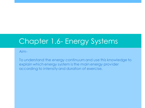 AQA Alevel PE- Energy systems | Teaching Resources