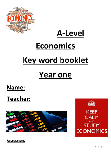 Key word booklet for AS Economics | Teaching Resources