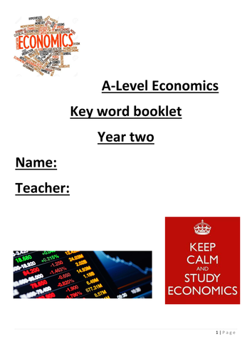 Key word booklet for A2 Economics | Teaching Resources