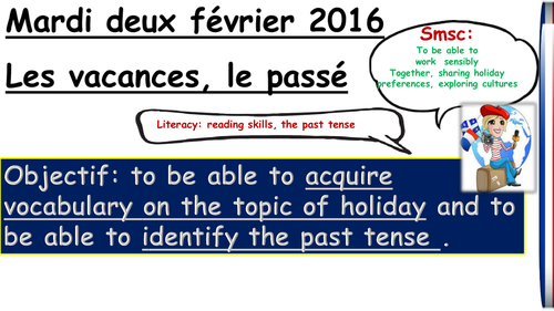 A past holiday in French | Teaching Resources