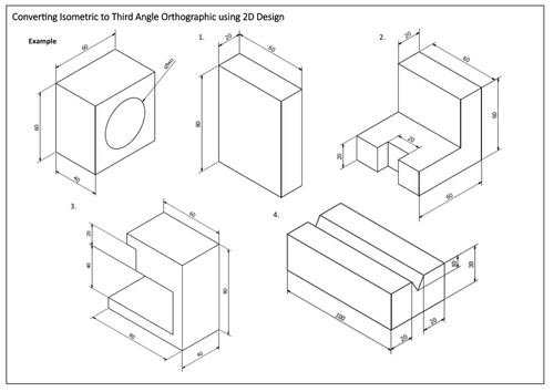Isometric and Orthographic Conversion Worksheets by Philipajones ...