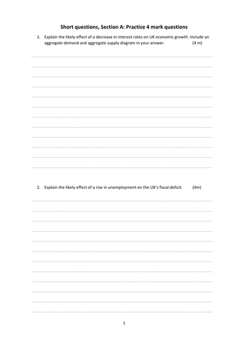 Edexcel economics practice exam questions | Teaching Resources Edexcel economics practice exam questions | Teaching Resources