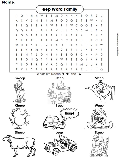 eep Word Family Word Search | Teaching Resources eep Word Family Word Search | Teaching Resources