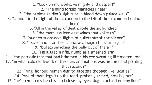 poetry language techniques starter | Teaching Resources