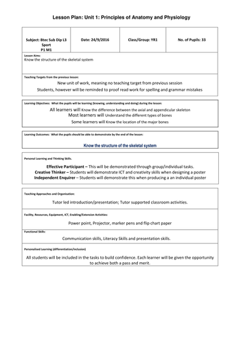 Secondary physical education teaching resources: Anatomy, biomechanics ...