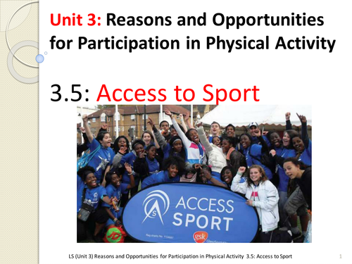 IGCSE PE Access to Sport | Teaching Resources