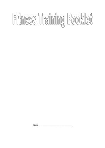 GCSE Fitness Training Booklet 9-1 | Teaching Resources