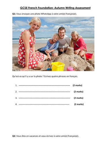 French writing assessment for the new GCSE | Teaching Resources