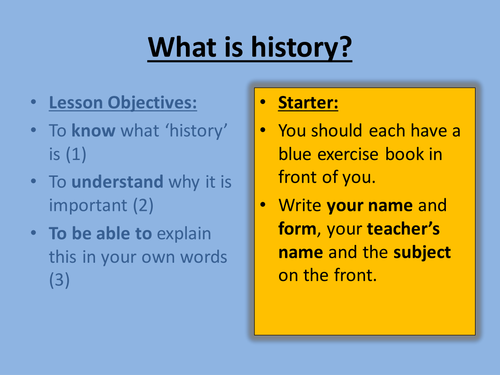 KS3 - Introduction to History lesson | Teaching Resources