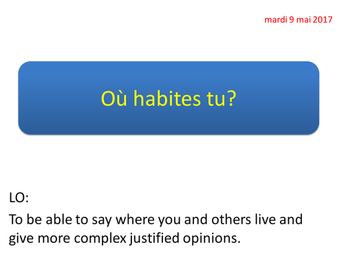 Where do you live French | Teaching Resources