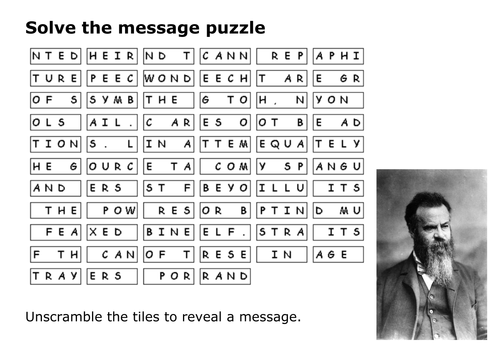 Solve the message puzzle from John Wesley Powell | Teaching Resources