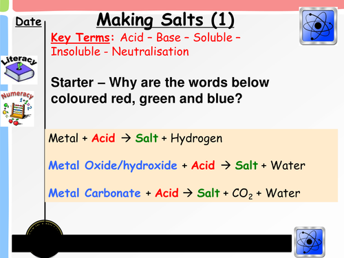 Making Salts (Metal and Acid) 2016 GCSE by rossydunn | Teaching Resources