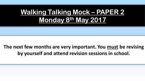 Walking talking mock for AQA language paper 2 | Teaching Resources