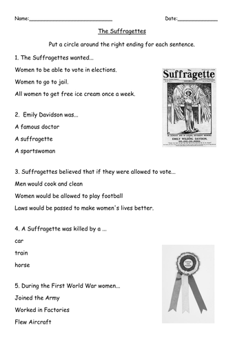 Suffragettes for SEN | Teaching Resources