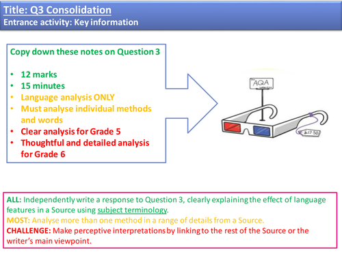 AQA English Language Paper 2 Question 3 | Teaching Resources