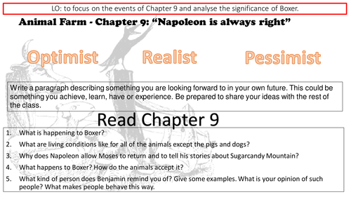 Animal Farm Chapter 9 George Orwell Lesson & Resources | Teaching Resources