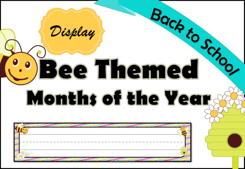Bee Themed Months of the Year | Teaching Resources