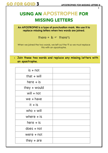 APOSTROPHES FOR MISSING LETTERS B | Teaching Resources