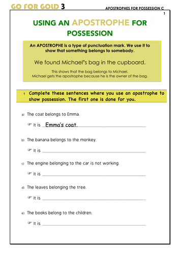 Apostrophes For Possession – Possessive Apostrophes Differentiated ...