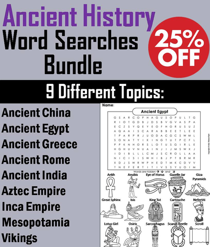 Ancient History Word Search Bundle | Teaching Resources