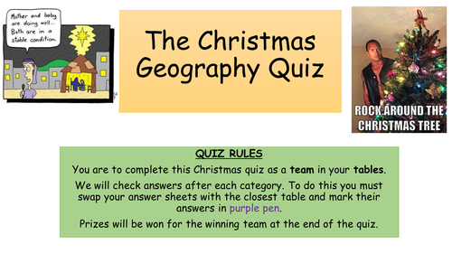 Geography Christmas Quiz | Teaching Resources
