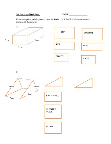 Surface Area Of 3d Shapes Worksheet Tes Resourceaholic: Shape